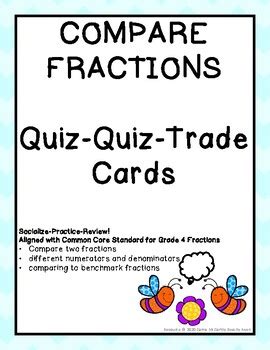 Compare Fractions Quiz Quiz Trade Cards By Beachy Keen TPT