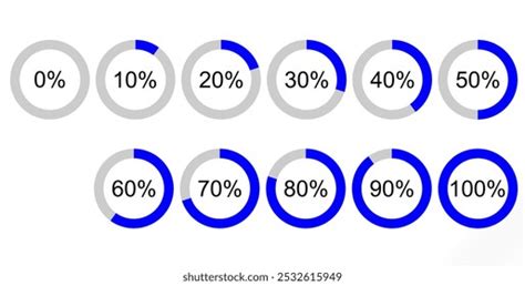 Circle Chart Circular Percentage Progess Loading Stock Vector Royalty