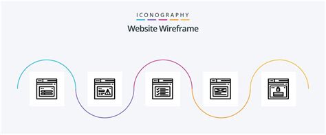 Website Wireframe Line 5 Icon Pack Including Website Page Alert Internet Website 19209626