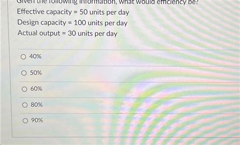 Solved Effective Capacity 50 ﻿units Per Daydesign Capacity