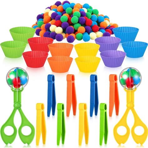 142 Pieces Fine Motor Skills Handy Scooper Set Sensory Bin Filler Includes 12 Sorting Bowls 8