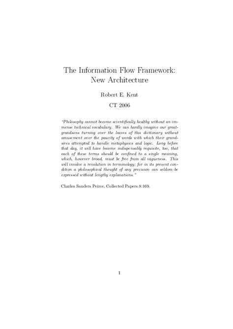 Pdf The Information Flow Framework New Architecture