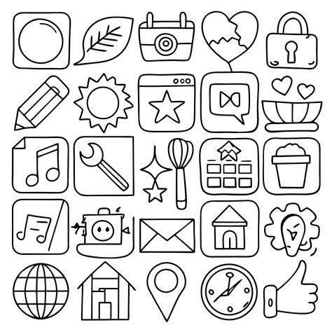 Premium Vector 25 Handdrawn Icons For Mobile App Or Website Design