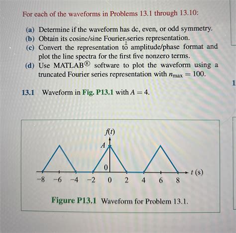 Solved For each of the waveforms in Problems 13.1 ﻿through | Chegg.com