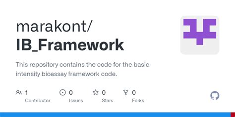 Github Marakont Ib Framework This Repository Contains The Code For