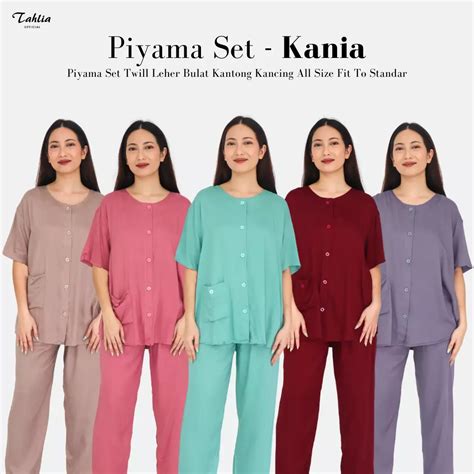 Jual Tahlia Official Tahlia Official Kania Piyama Set Polos Kerah