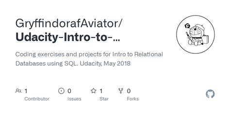 Github Gryffindorafaviatorudacity Intro To Relational Databases