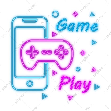 네온 게임 플레이 투명 배경 벡터 Png 게임 핸들 컴퓨터 게임 네온 효과 Png 일러스트 및 벡터 에 대한 무료