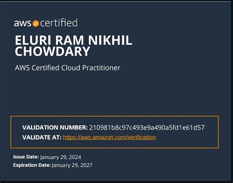 Eluri Ram Nikhil Chowdary On Linkedin Aws Cloudpractitioner Certification Careergrowth