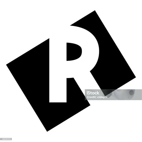 검은 직사각형 모양의 문자 R 아이콘 0명에 대한 스톡 벡터 아트 및 기타 이미지 0명 개념 곡선 Istock