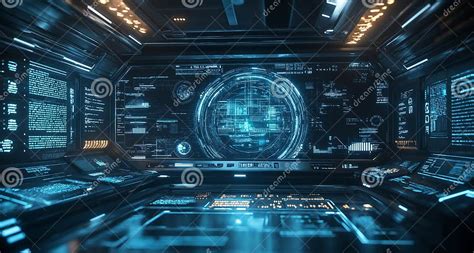 a futuristic workspace with holographic interfaces displaying complex