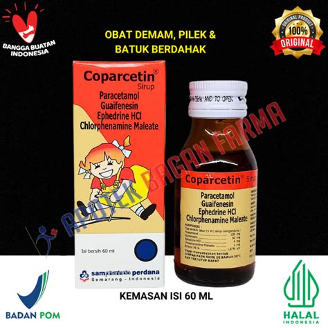 Coparcetin Sirup 60 Ml Obat Demam Pilek Dan Batuk Berdahak Lazada