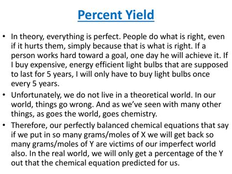 Percent Yield And Error Chemistry Calculations Explained