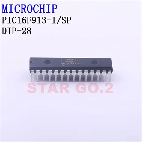 5pcsx pic16f913 i sp dip 28 microchip microcontroller