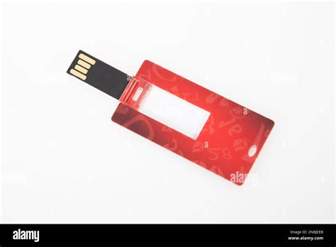 Usb Key Plastic Red Card Open Flash Drive Folding On White Background Stock Photo Alamy