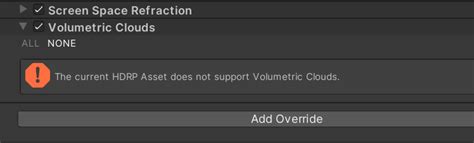 The Current Hdrp Asset Does Not Support Volumetric Clouds Unity