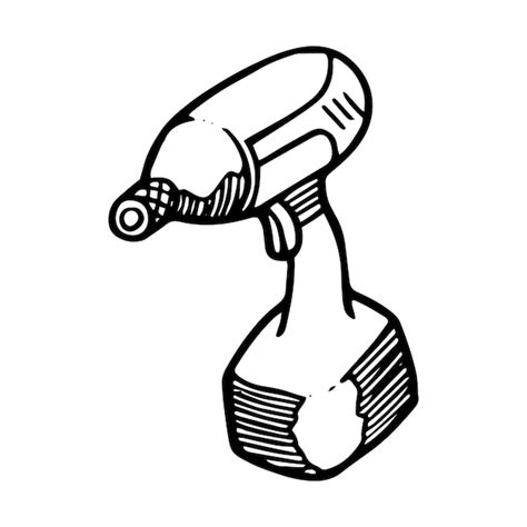 Premium Vector Electric Impact Driver Icon Hand Drawn Vector Illustration Woodworking Tool