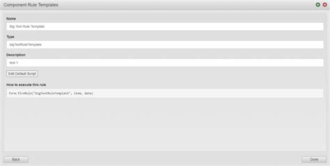 Component Options Rule Templates
