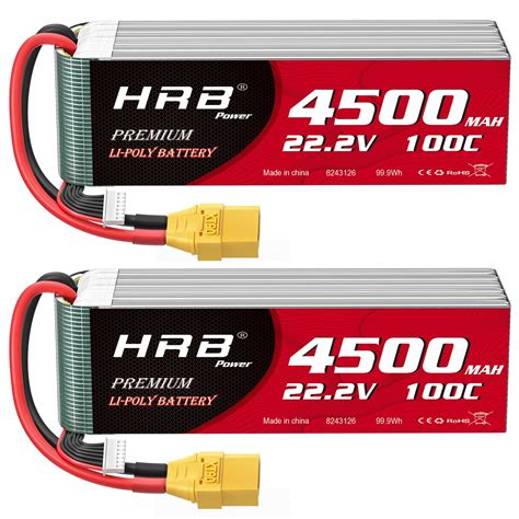 Pcs Hrb S V Mah Lipo Battery Xt For Rc Helicopter Airplane Truck Car Walmart Com