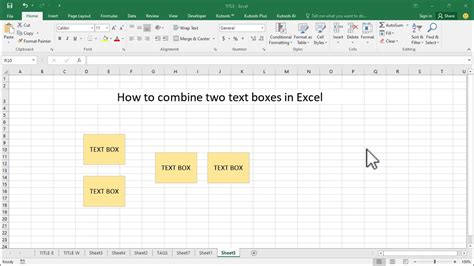 how to combine two text boxes in excel youtube