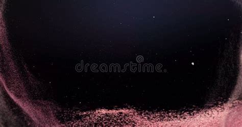 Forming Pink Landscape Particles Animating Over Dark Background Stock