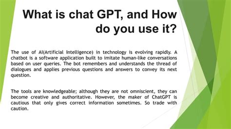 What Is Chat Gpt And How Do You Use It Ppt