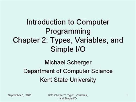 Introduction To Computer Programming Chapter 2 Types Variables