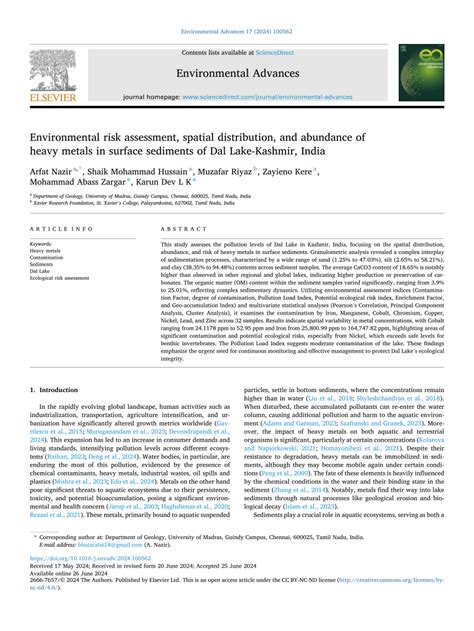 Pdf Environmental Risk Assessment Spatial Distribution And