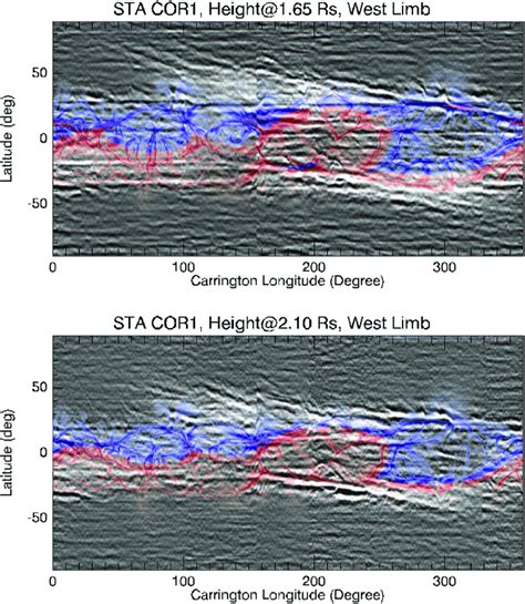 Cor1 West Limb Carrington Maps At 165 R E Top Panel And 210 R E Download Scientific Diagram