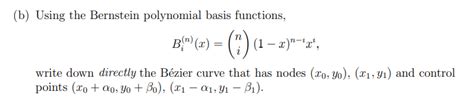 Solved B Using The Bernstein Polynomial Basis Functions