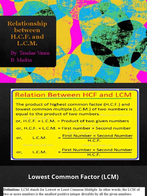 relationship between lcm and hcf pdf algebra discrete mathematics