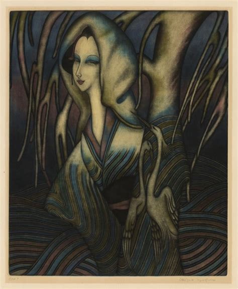 Forest Geisha With The Egret Kimono Masao Yoshida