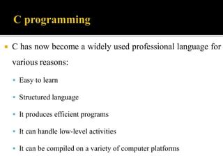 Unit Introduction To C Programming PDF