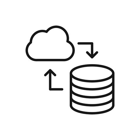 Editable Icon Of Cloud Computing Server Connection Vector Illustration Isolated On White