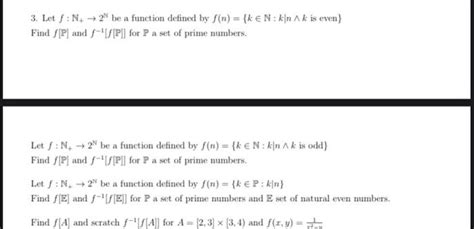 solved 3 let f n →2n be a function defined by