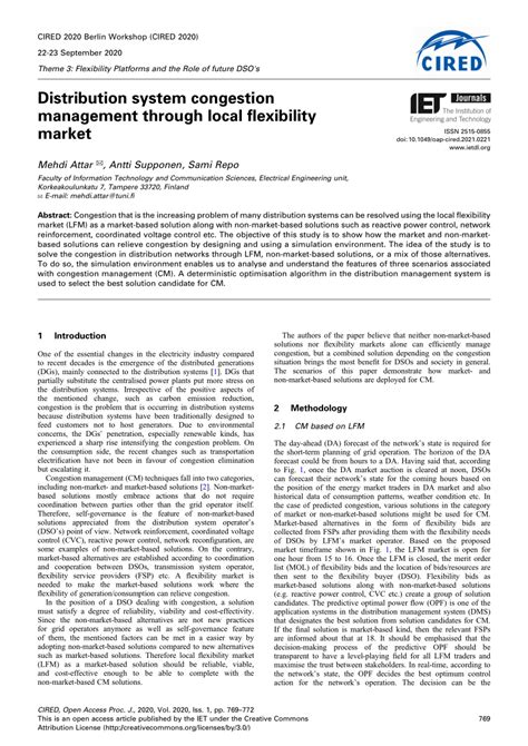 Pdf Distribution System Congestion Management Through Local