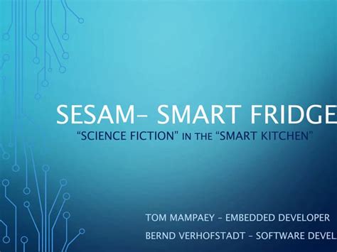 Sesam Smart Fridge Ppt