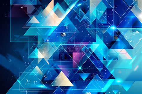 Dynamic Dark Blue Abstract Technology Background Featuring Overlapping Geometric Stripes And