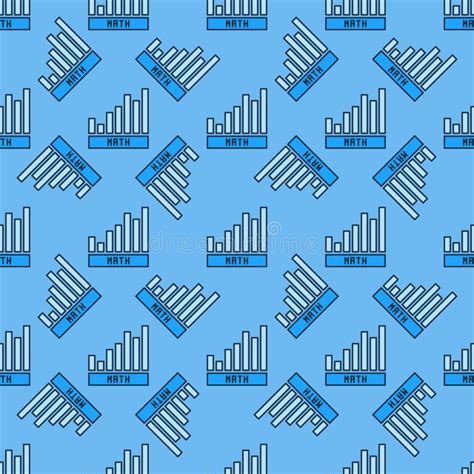Math Bar Graph Vector Mathematics Blue Seamless Pattern Stock