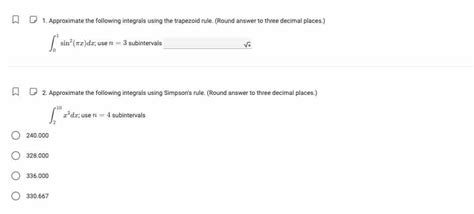 solved please solve 1 ﻿and 2 ﻿approximate the following