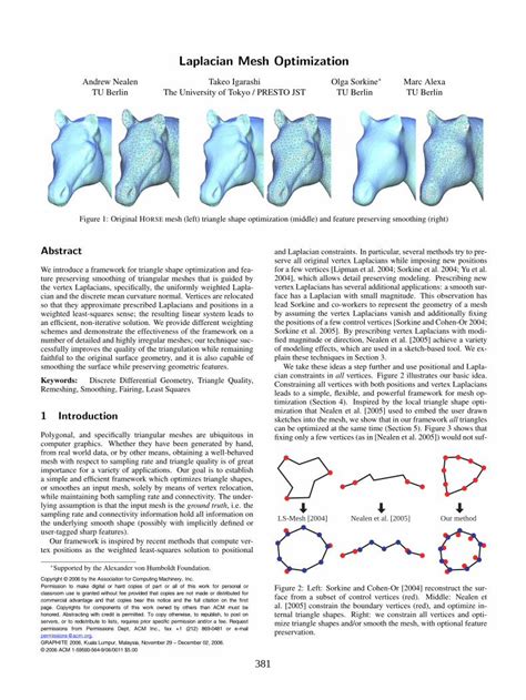 Pdf Laplacian Mesh Optimization Dokumentips