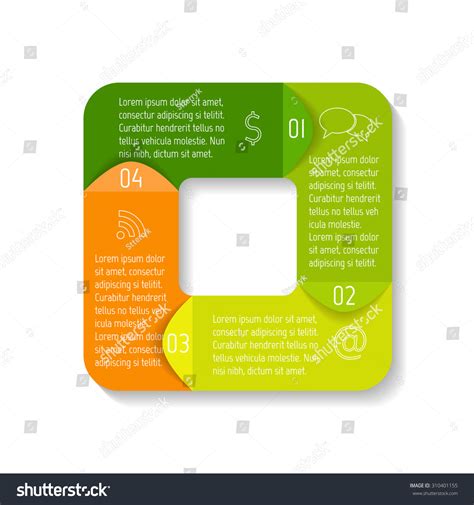 Vector Square Infographic Diagram Connected Chart Stock Vector Royalty Free