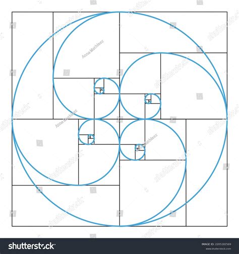 Fibonacci Spiral Mandala Geometry Golden Ratio Stock Vector Royalty Free 2205182569 Shutterstock