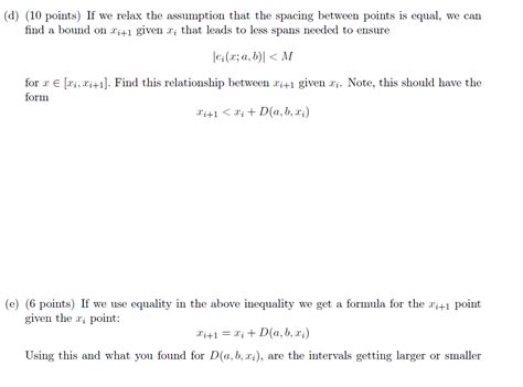 Solved B 10 Points Find A Bound B Xi Xi 1 A B For Each Chegg Com