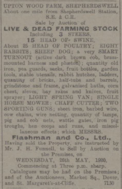 Upton Wood Farm Shepherdswell And Coldred History Society