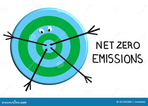 Net Zero Emissions Words And Bullseye Target Stock Illustration Illustration Of Aiming
