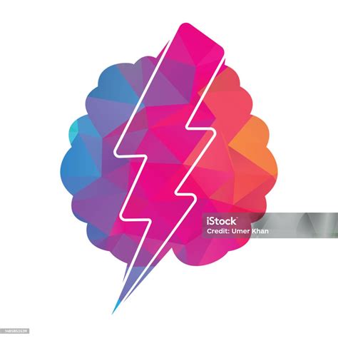 두뇌와 천둥 로고 파워 브레인 로고 디자인 서식 파일입니다 개념에 대한 스톡 벡터 아트 및 기타 이미지 개념 개념과 주제 건강관리와 의술 Istock