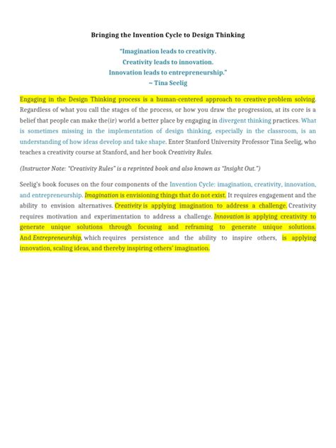 Read Bringing The Invention Cycle To Design Thinking Pdf Creativity Thought