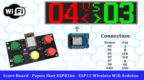 Membuat Score Board Papan Skor Esp8266 Esp12 Wireless Wifi Arduino