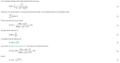 Solved The Lorentzian Function Is The Singly Peaked Function